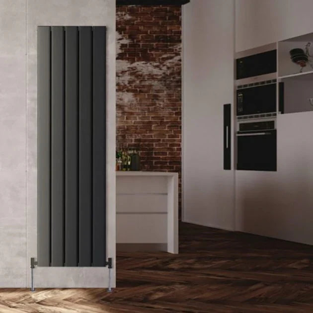 Anthracite Double Flat Panel Vertical Radiators – Designerbathroomstore