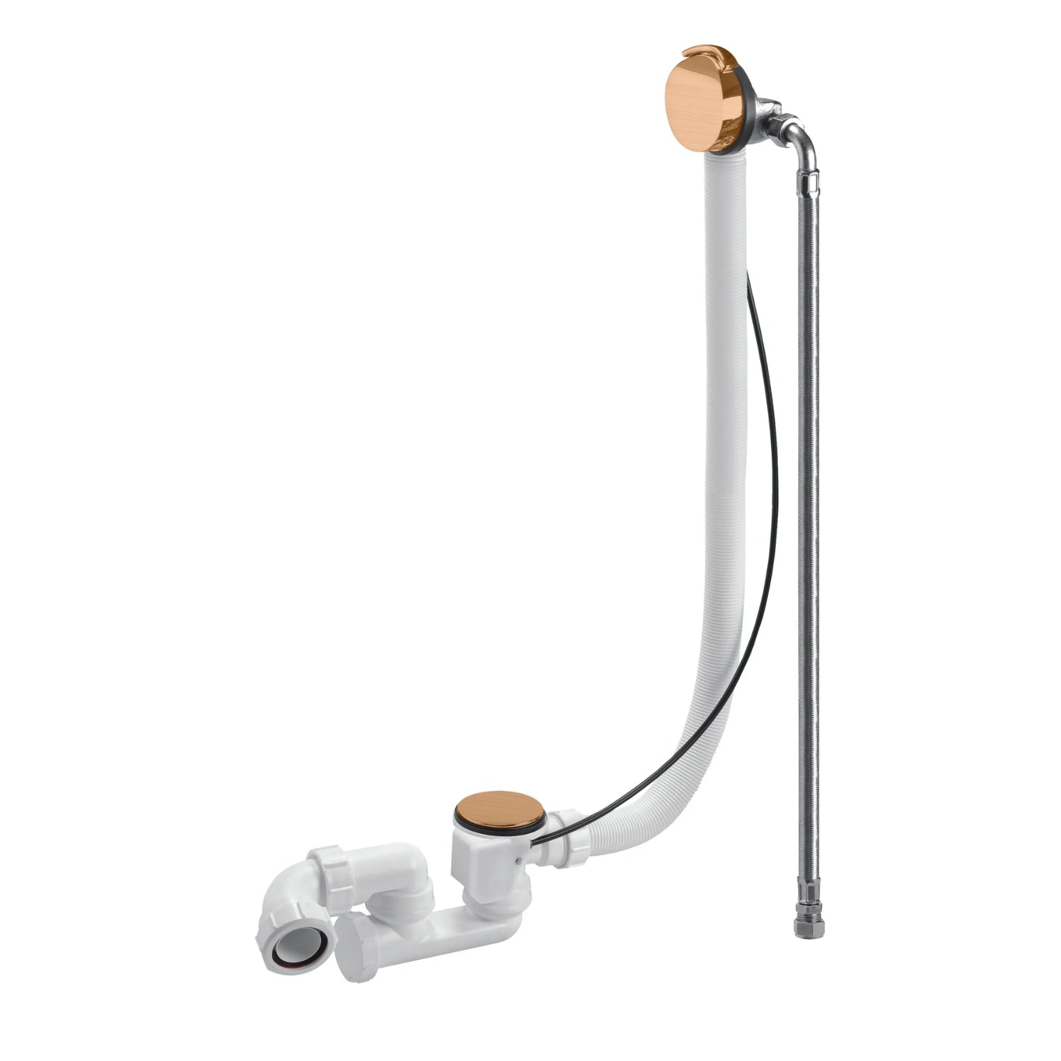 BC Designs Overflow Brass Bath Filler with Trap and Push ...