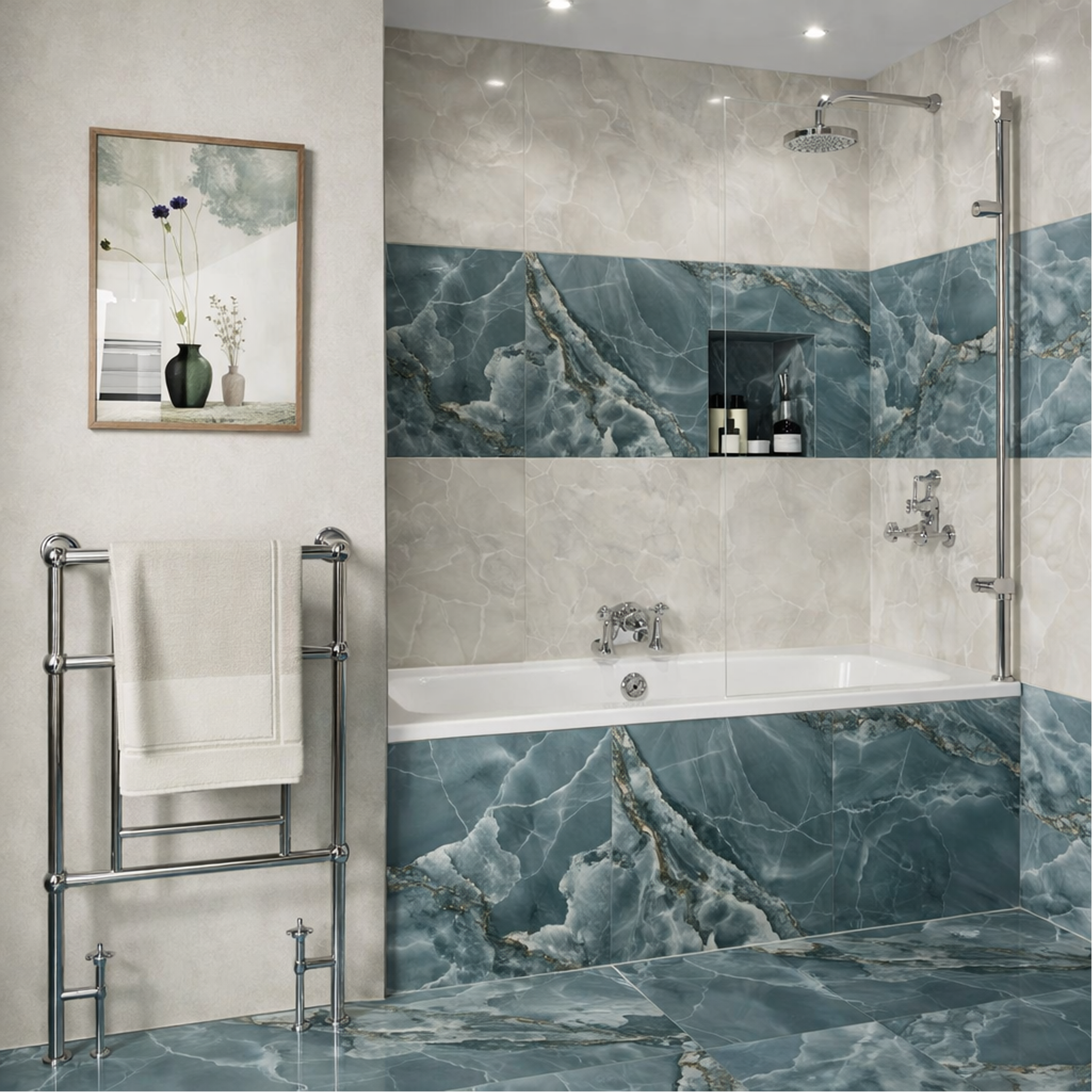 Burlington - Classique Hinged Bath Screen 850mm - Chrome | Designer ...