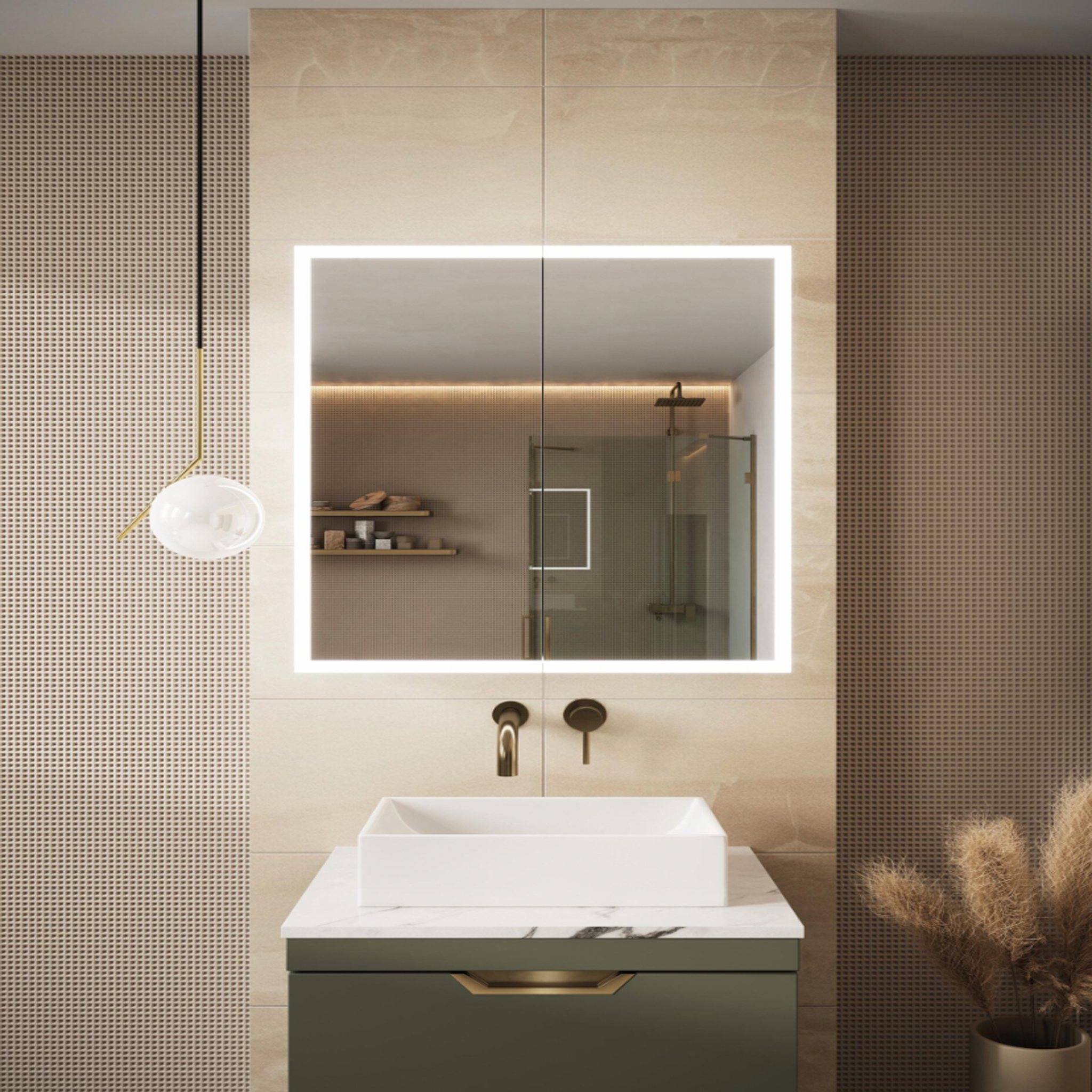Scudo - Prospr LED Double Door Mirror with Bluetooth ...