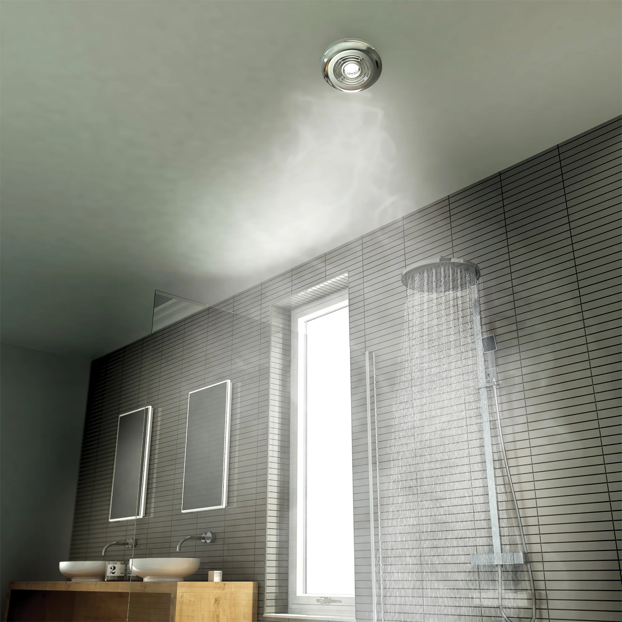 Hib - Cyclone Wet Room Inline Fan - Chrome – Designerbathroomstore