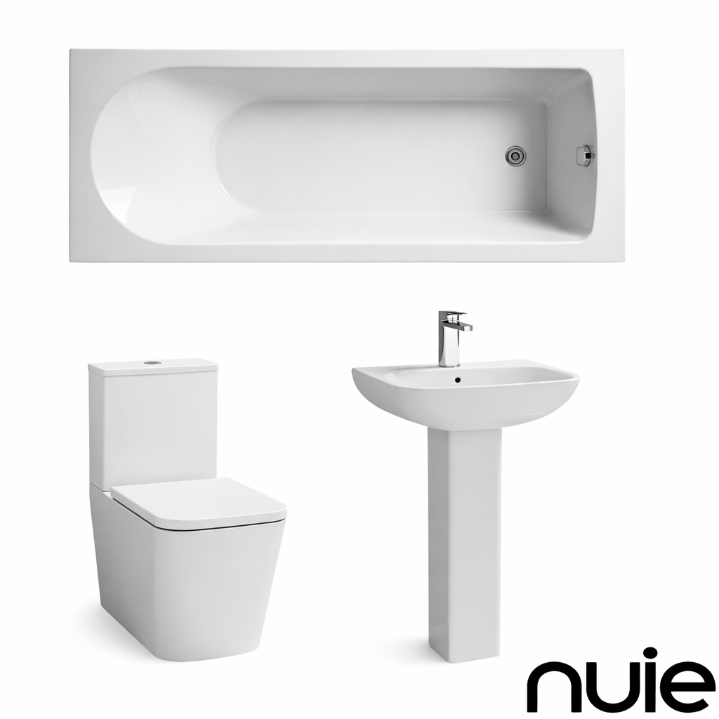 Nuie - Bathroom Package - Barmby Single Ended Bath, Ava 545mm Basin ...