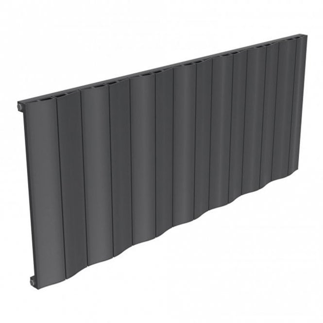 Reina Wave Anthracite Single Panel Aluminium Radiator 600mm ...