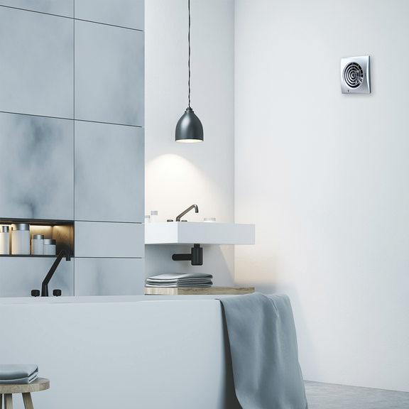 Hib - Hush Discreet Bathroom Extractor Fan - Matt Silver ...